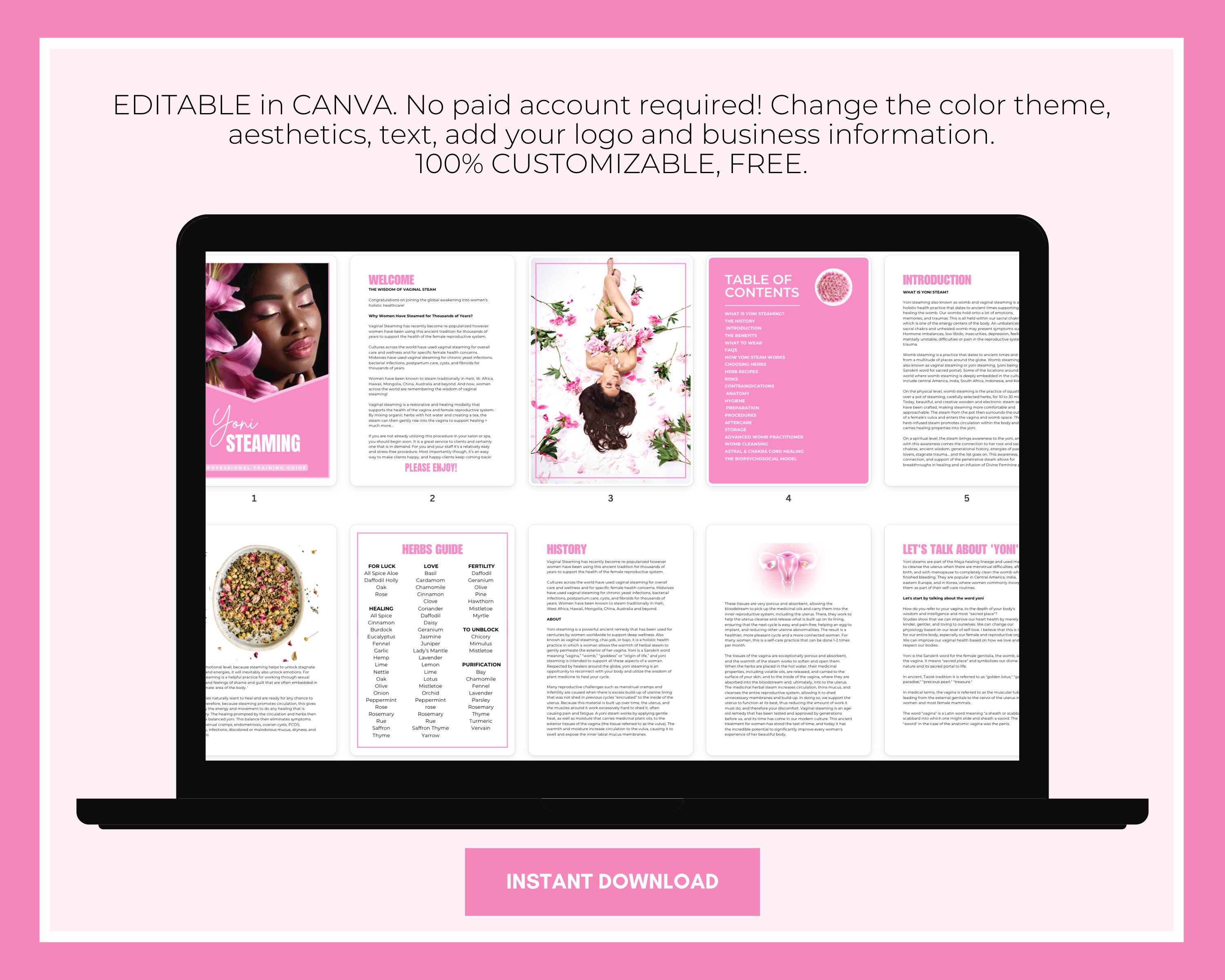 Yoni Steam Training Manual, Yoni Consent Form, Yoni Steam Guide ...