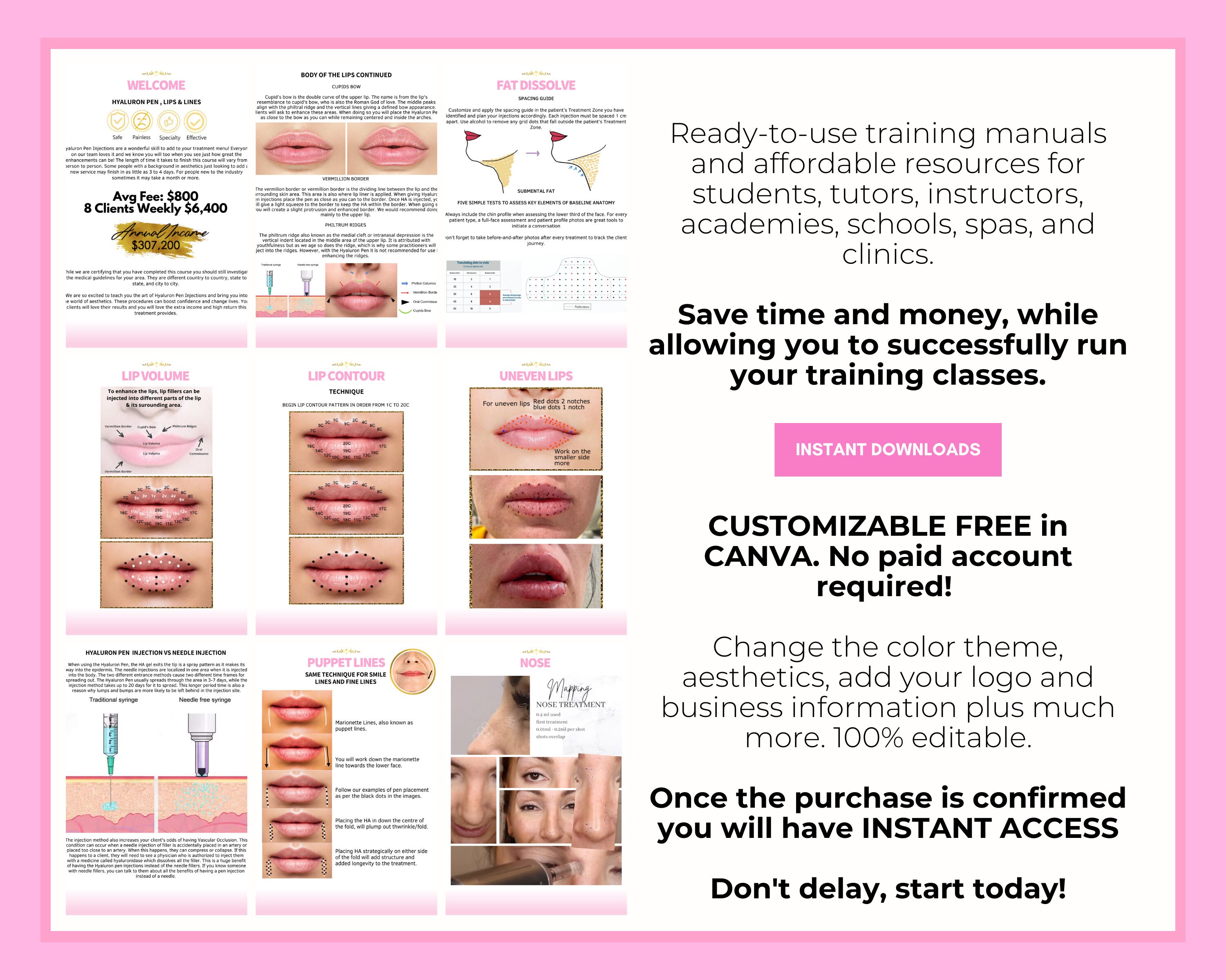 Hyaluron Pen Training Manual, Hyaluronic Acid, Certificate, Diploma ...