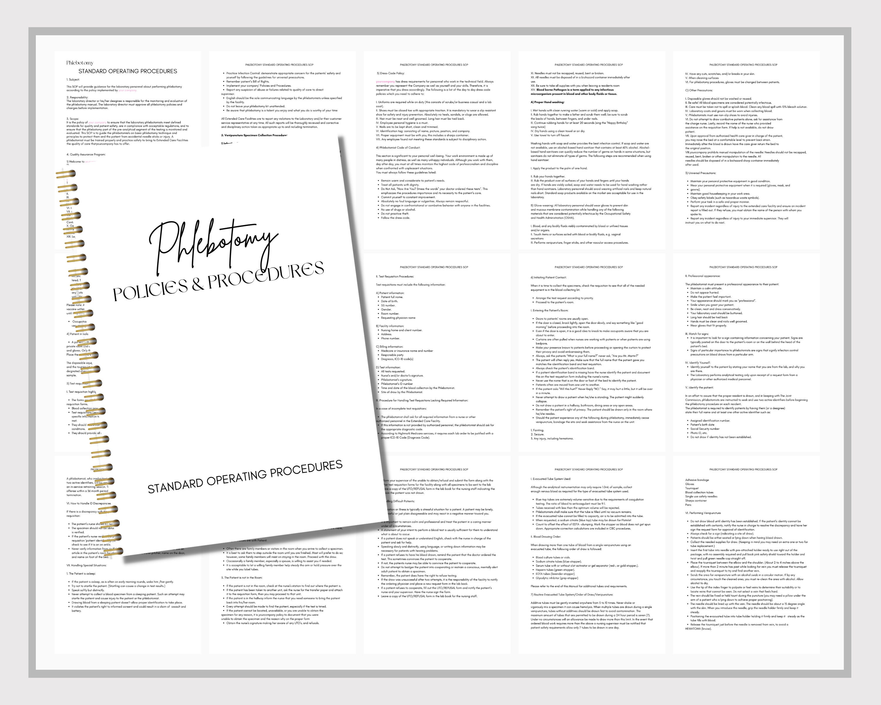 Phlebotomy, SOP Manual, Medspa Clinic Manuals, Phlebotomy Policy, Phlebotomy Procedures ...