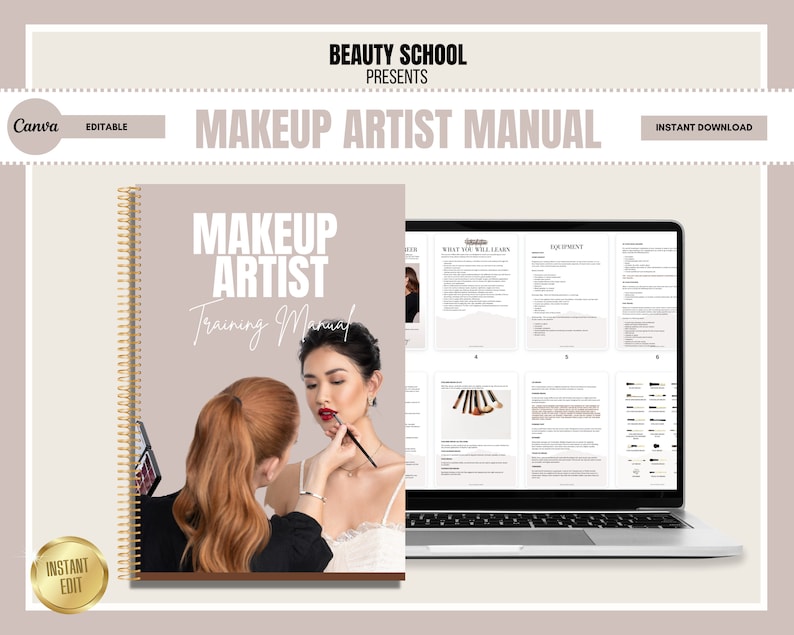 MUA Manual, Makeup Training Manual, Makeup Artist Training Guide ...