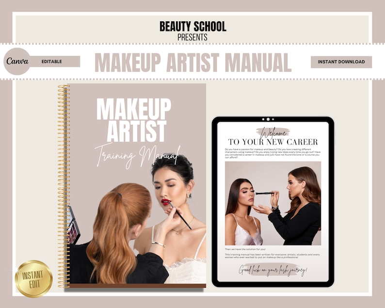 MUA Manual, Makeup Training Manual, Makeup Artist Training Guide ...