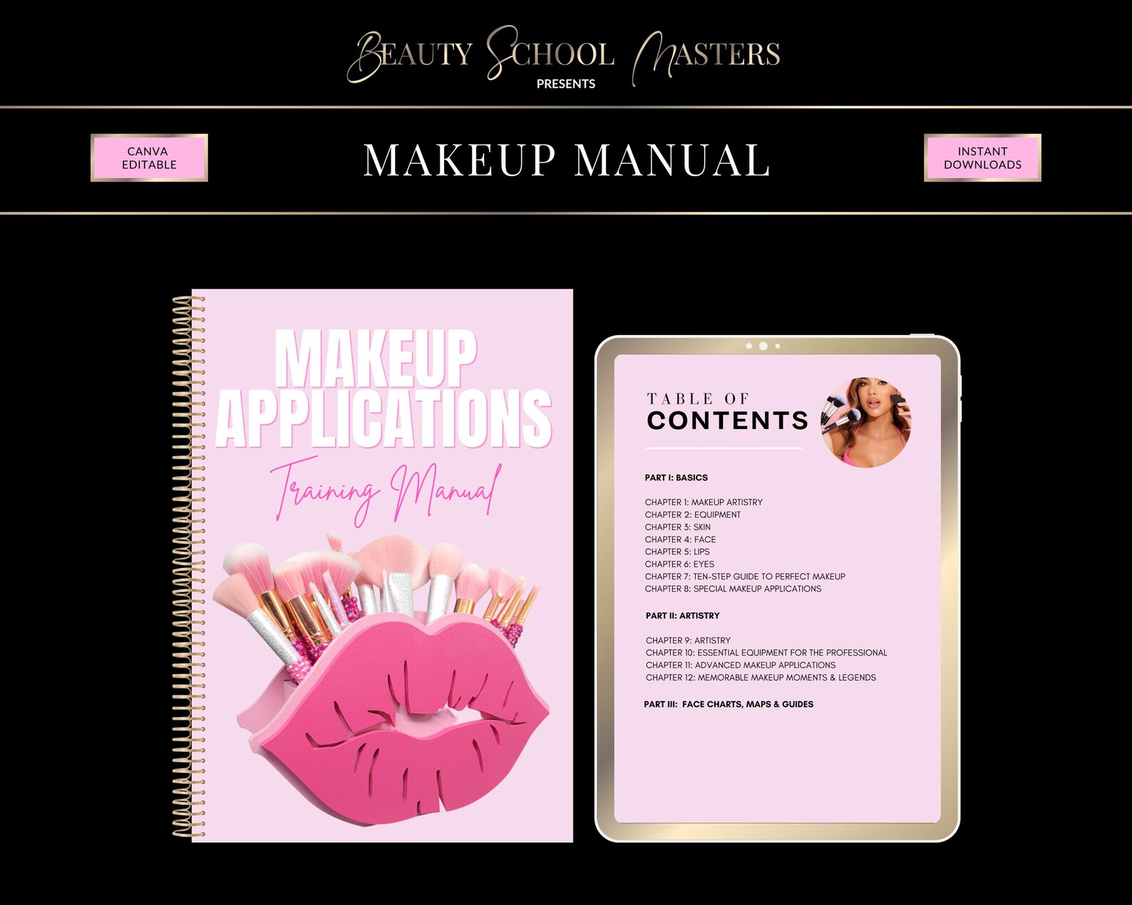 Makeup Training Manual, Editable Canva Template (digital Download) - Etsy