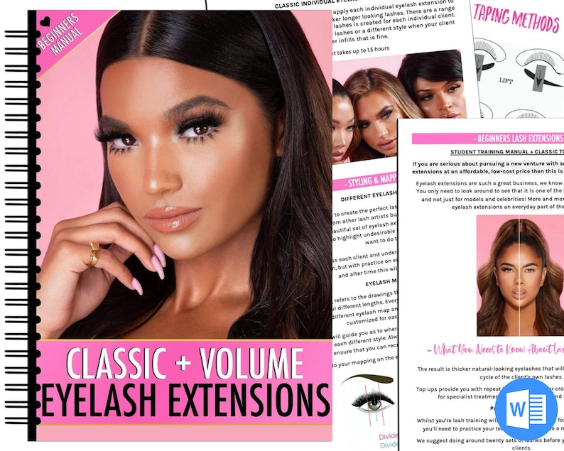 Lash Training Manual, Classic Eyelash Extensions, Guide, Eyelash ...