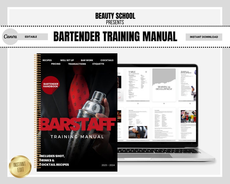 Bartender Training Manual, Bar Staff, Standard Operating Procedures for ...