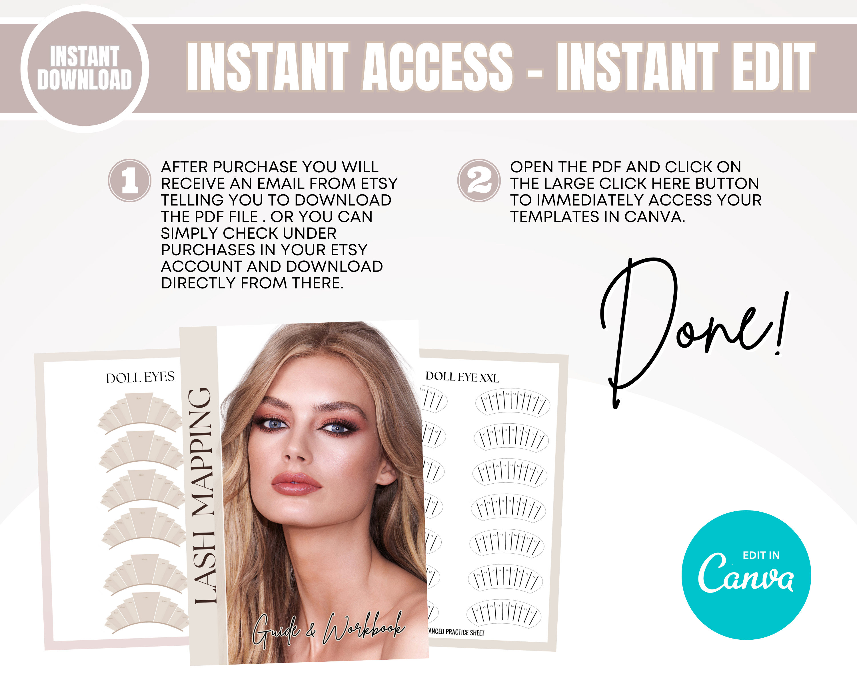 Lash Maps, Lash Mapping Editable Forms, Eyelash Extensions Practice ...