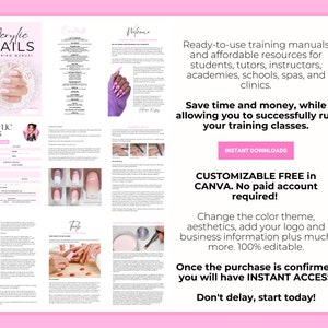 Acrylic Nails Manual, E File Nails Workbook, Nail Technician Training ...