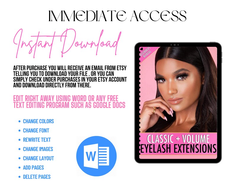 Lash Training Manual, Classic Eyelash Extensions, Guide, Eyelash Training, PDF, Editable,student ...