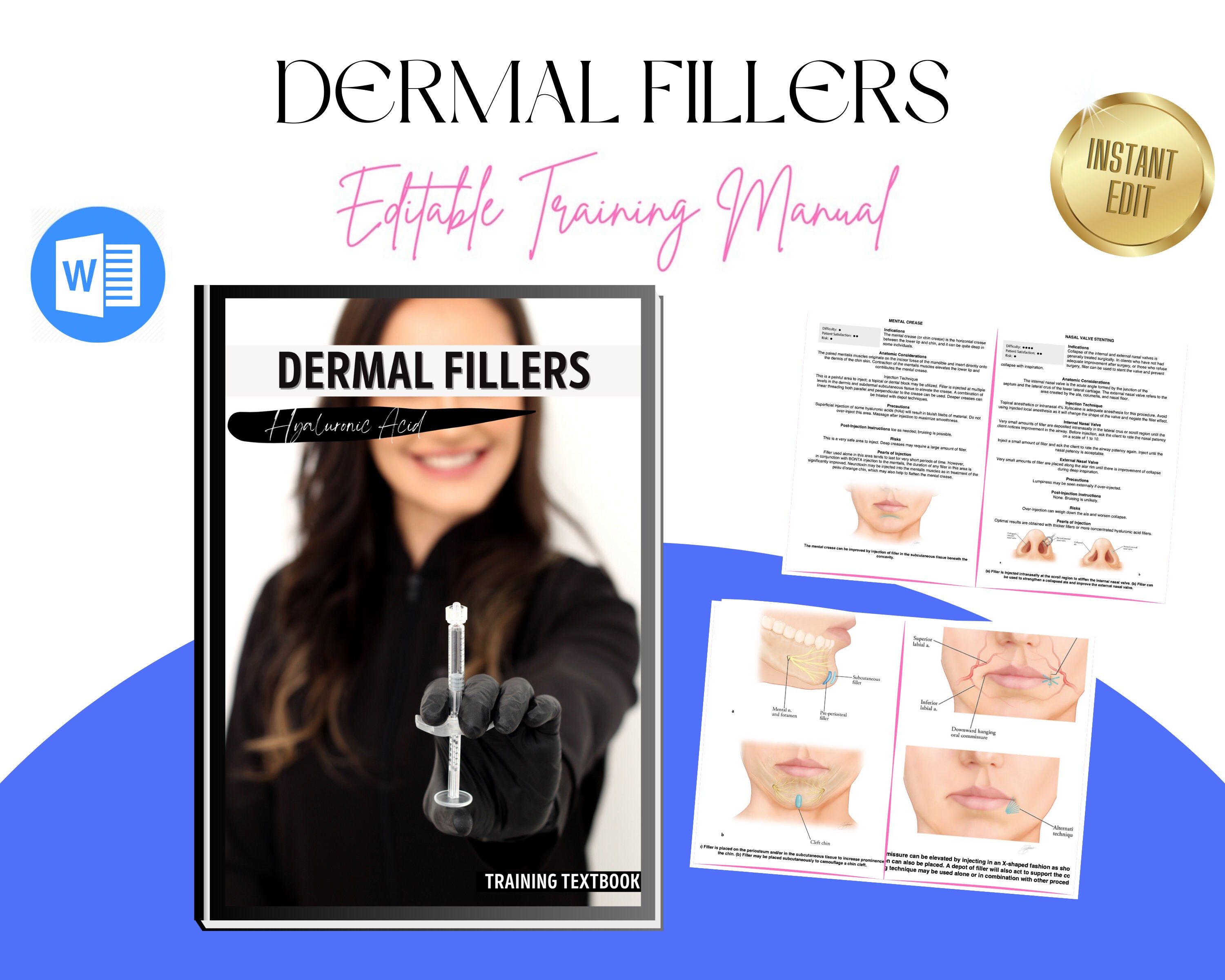 Dermal Fillers Training Manual Guide, Facial Fillers Editable Training ...