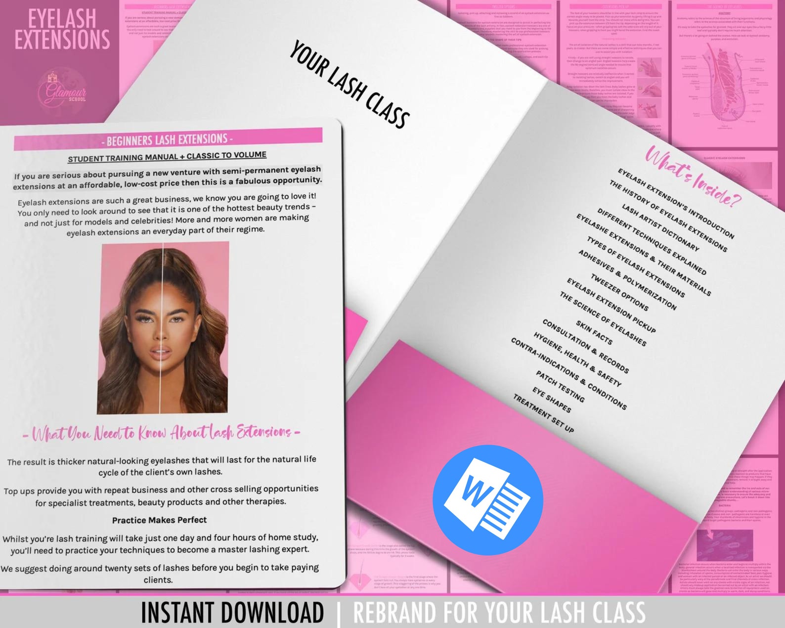 Lash Training Manual, Classic Eyelash Extensions, Guide, Eyelash ...