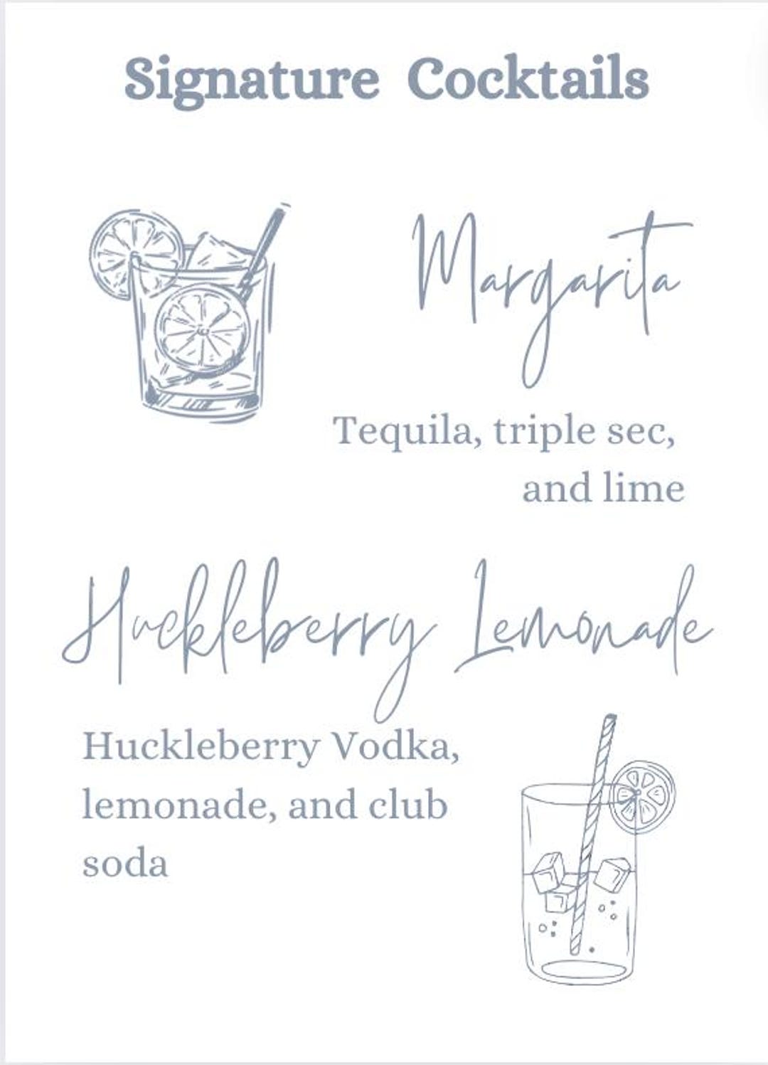 Cocktail Menu Template - Etsy