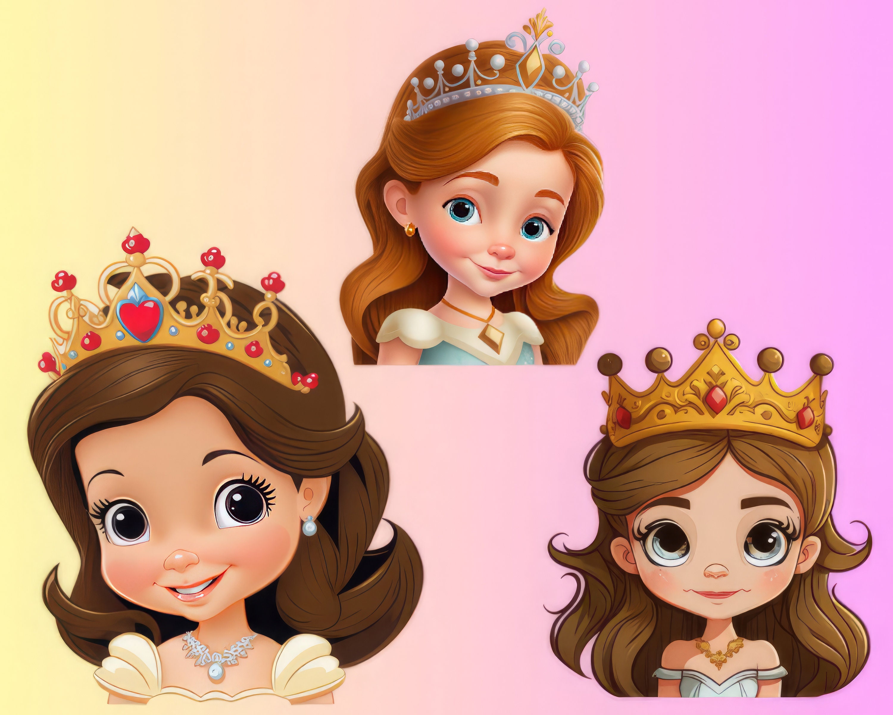 Cute Princess Clipart in PNG Format - 25 Images, High Resolution 300 ...