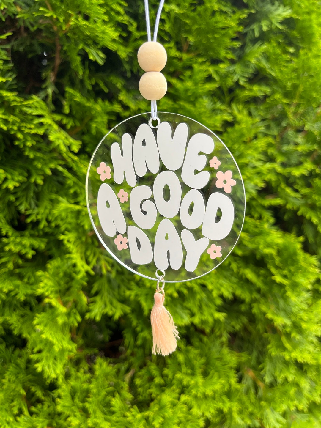 Have A Good Day Car Charm | Groovy Rearview Mirror Hanger | Car ...