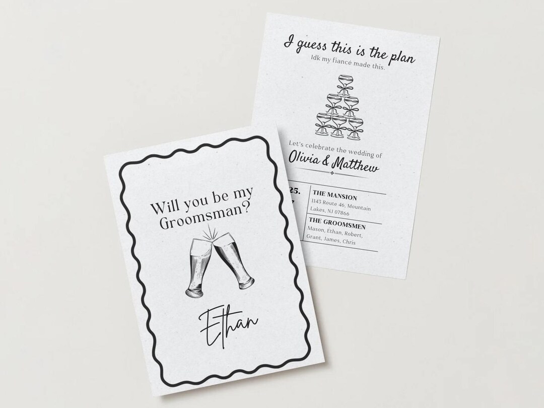 Groomsman Info Card, Canva Template, Customizable Groomsmen Proposal ...