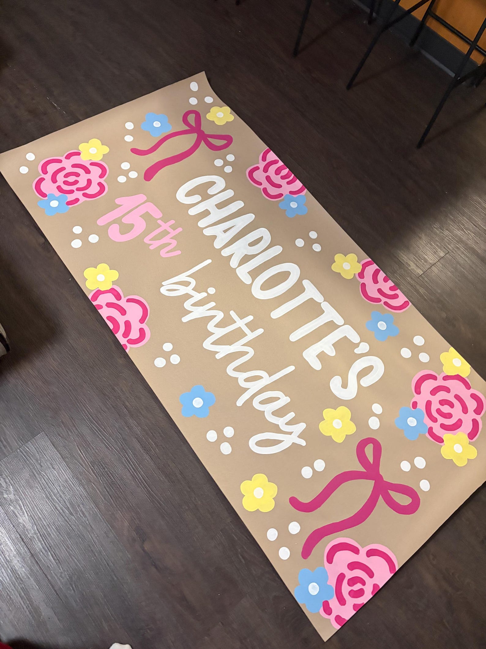 Hand Painted Banner, Brown Paper Banner, Birthday Banner, Bachelorette ...