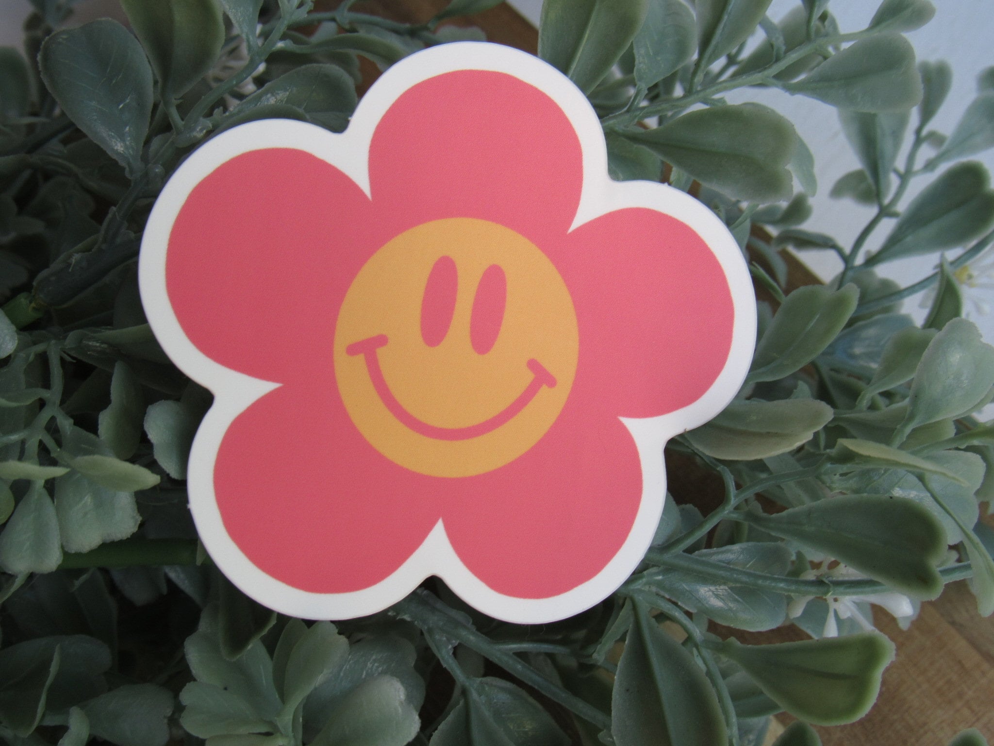 Daisy Smiley Face Sticker, Waterproof Sticker, Smiley Face Sticker ...