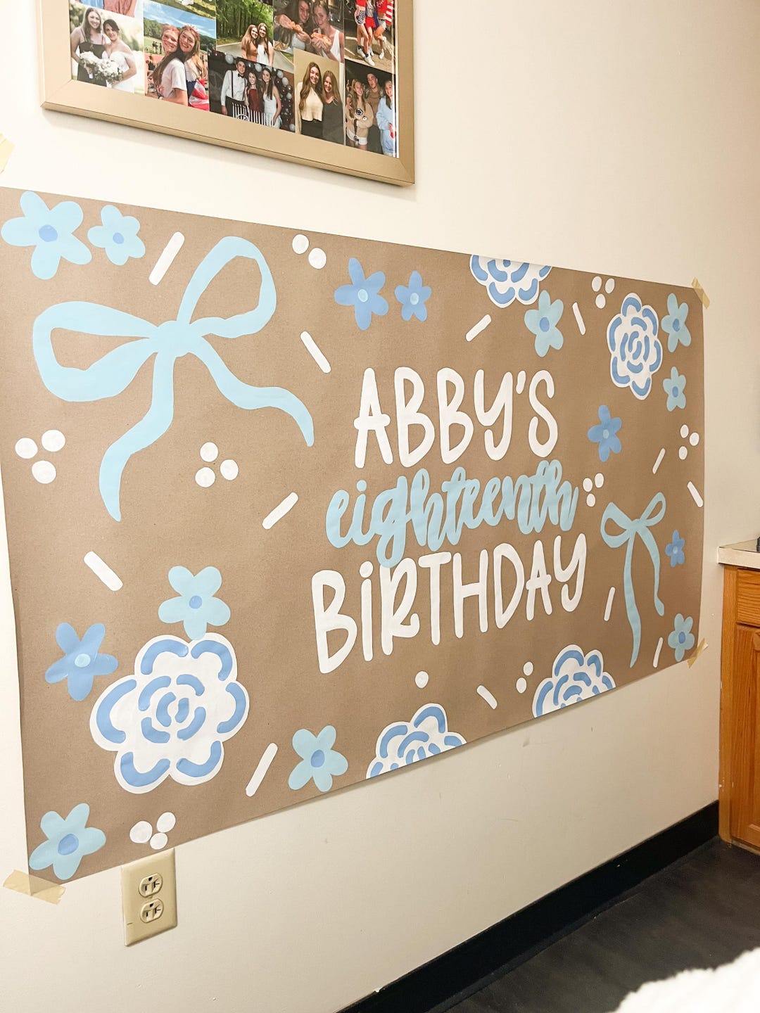 Custom Painted Banner, Brown Paper Banner, Birthday Banner, Birthday ...