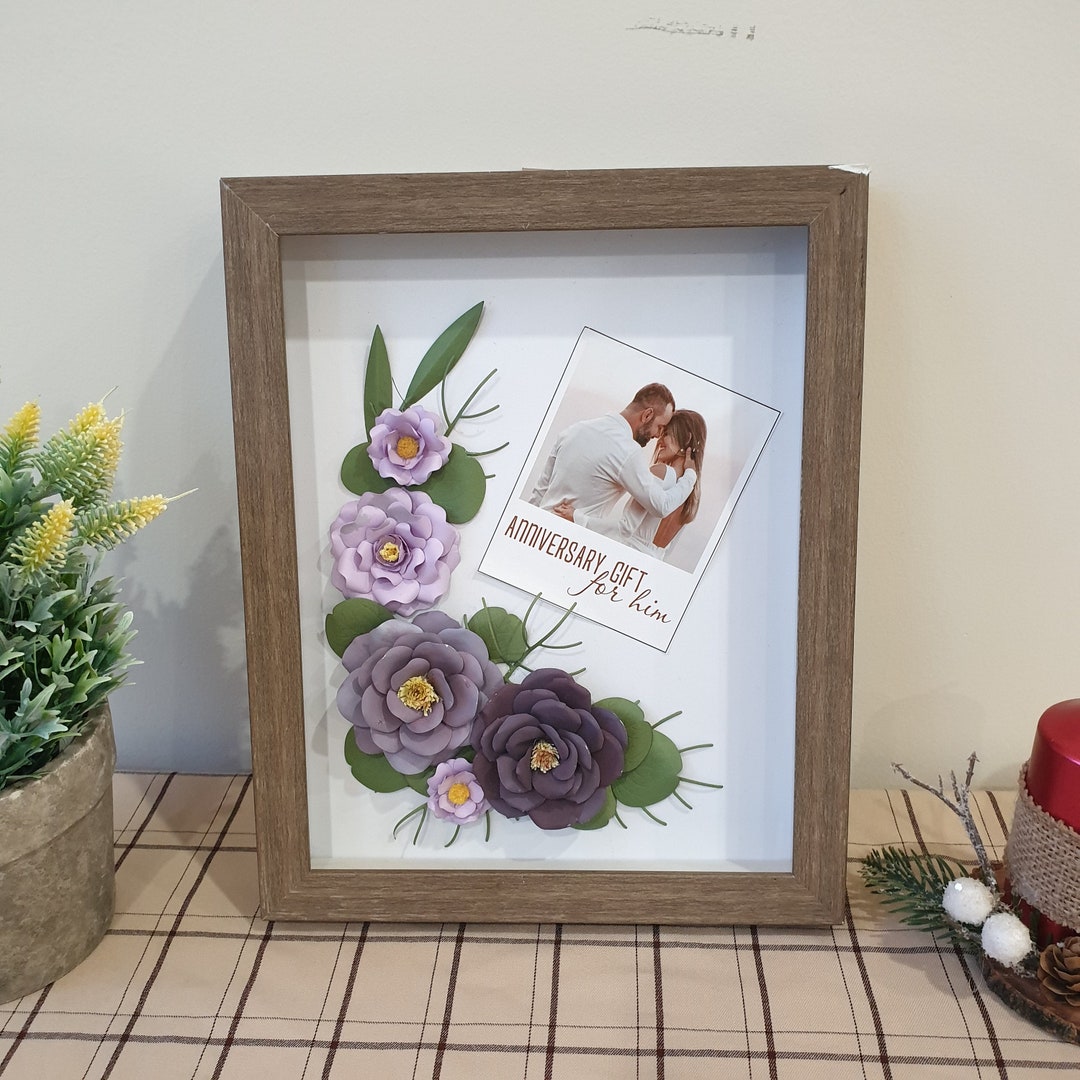 Personalized Paper Flower Frames, Customize Name, Date, Photo ...