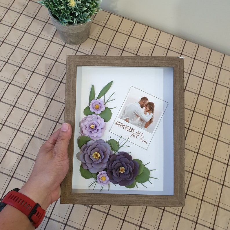 Personalized Paper Flower Frames, Customize Name, Date, Photo ...