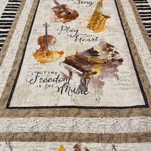 Music Themed Quilt Throw Sized - Etsy