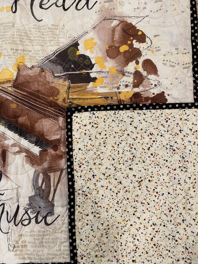 Music Themed Quilt Throw Sized - Etsy