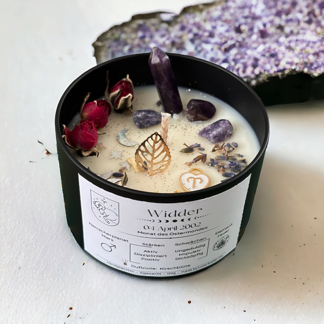 Candle Zodiac Sign Aries Personalized Scented Candle Birthday Zodiac ...