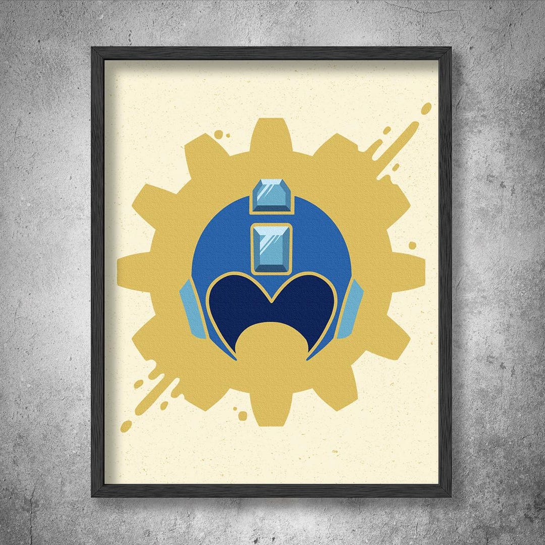 Mega Man Helmet Art Print: Video Game Poster (8x10, 8.5x11) - Etsy