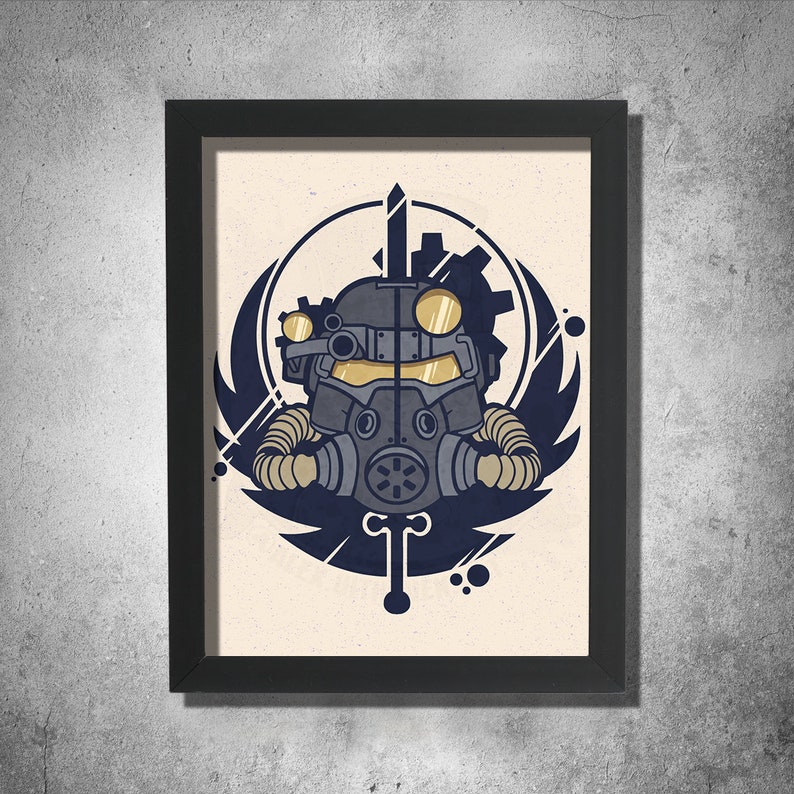 Fallout Power Armor Helmet 8x10 Print Digital Art Print Wall Art Game ...
