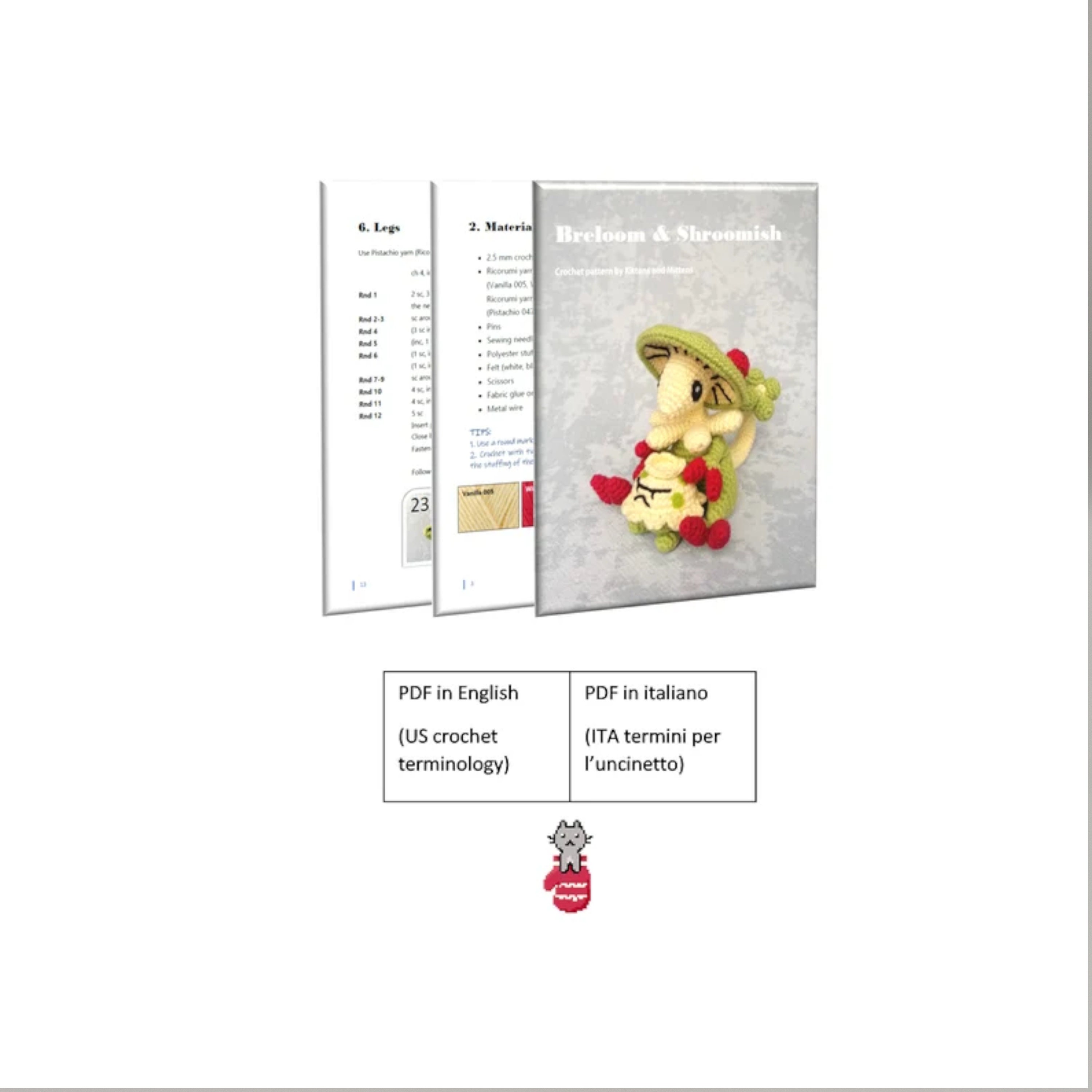 Breloom and Shroomish - Pokemon Crochet Pattern (PDF in ENG / ITA) - Etsy