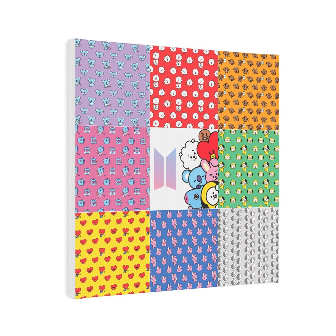 BTS BT21 Character Patchwork Canvas Photo Tile BT21 Wall Decor BT21 ...