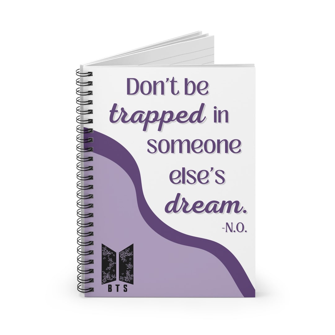 BTS "n.o." Lyric Inspired Aesthetic Cover Spiral Notebook - Ruled Line ...