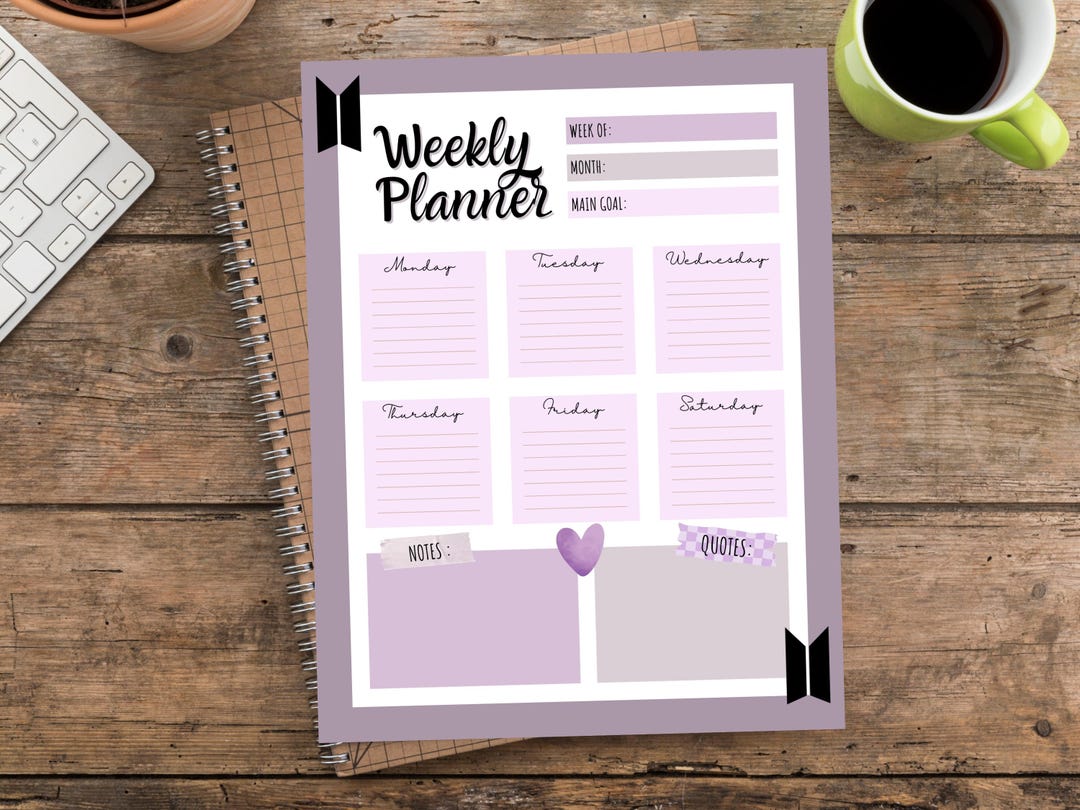BTS Weekly Planner or To-do List Printable - 2 Versions Included ...
