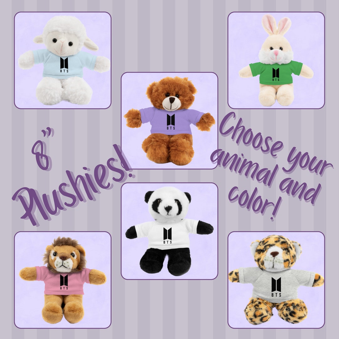 BTS Baby Stuffed Animal Plushie 8 Tall With BTS Logo Tee Choose From ...