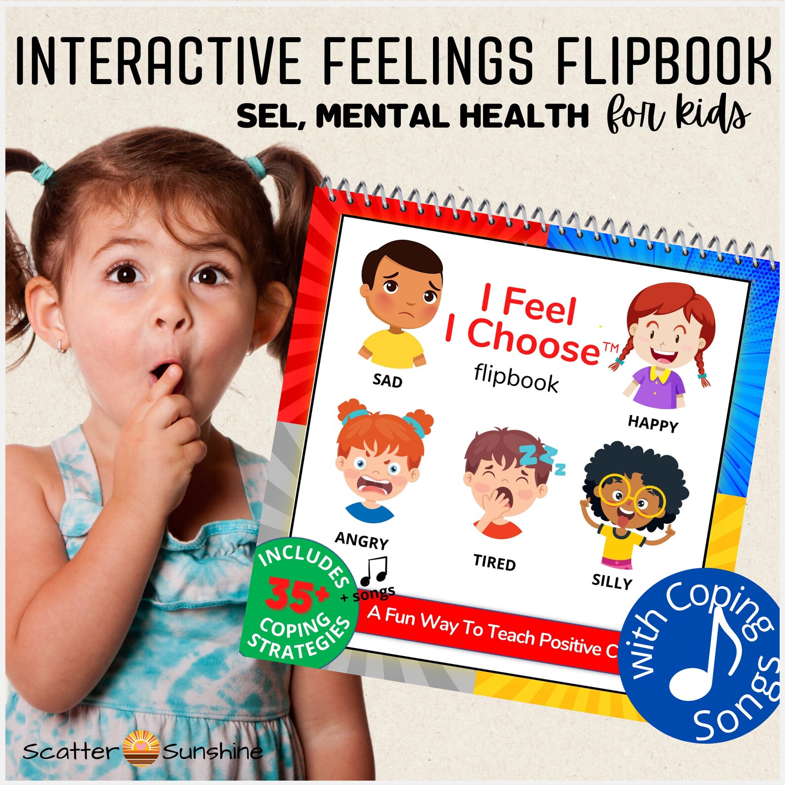 Feelings Flipbook. Kids Interactive Coping Strategies Flipbook SEL ...