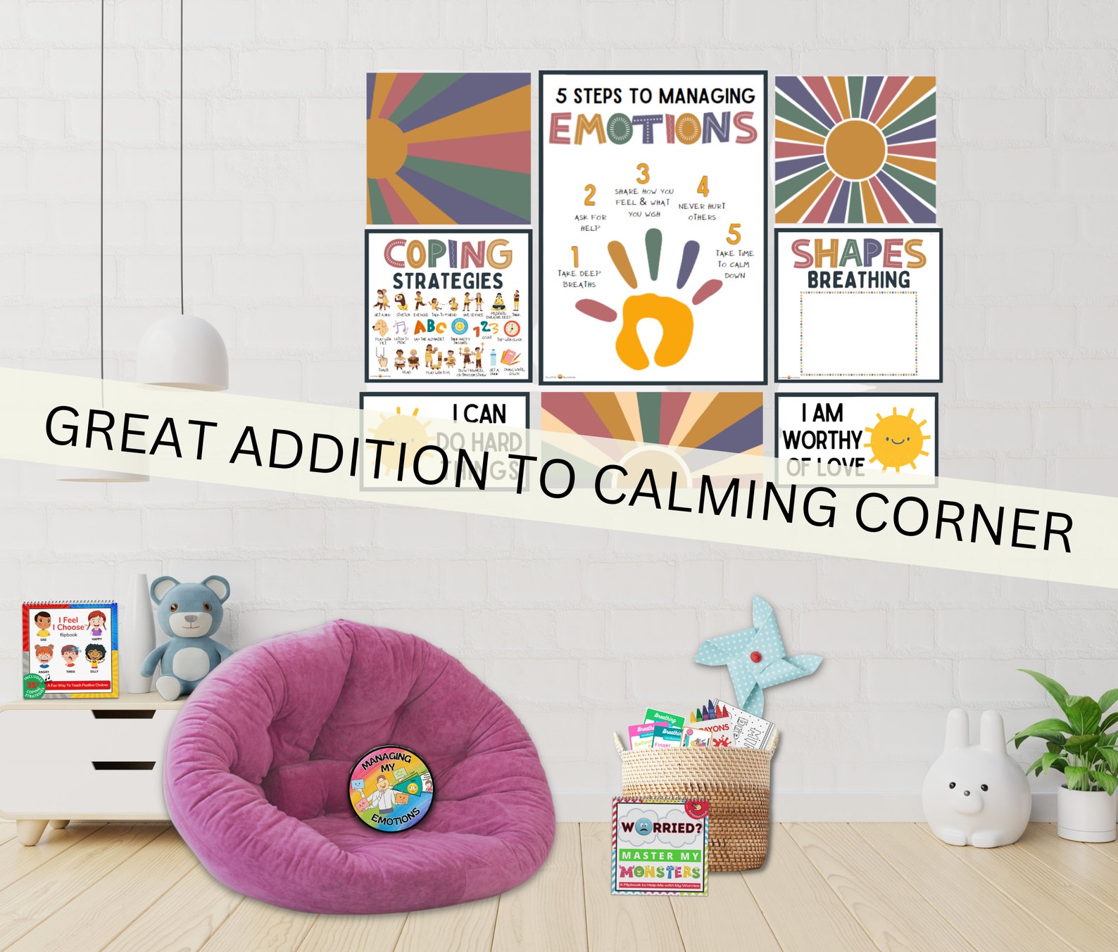 Managing Feelings Emotions Spinner Wheel Craft - Kids Calming Corner ...
