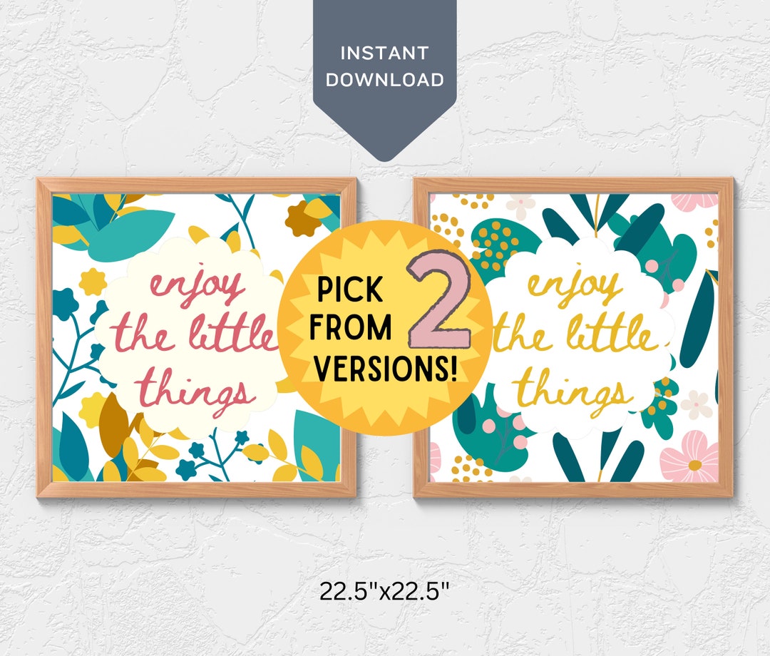 Enjoy the Little Things Wall Art, Positivity Motivational Work, Office ...