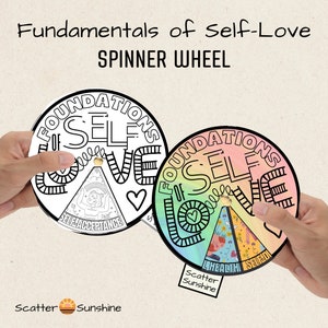 Foundations of Self Love Spinner Wheel - Color and B&w - Self-care Self ...