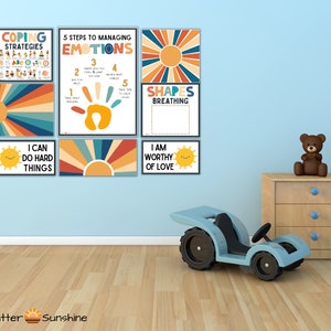 Kids Calming Corner Wall Art - Classroom Boho Calm Down Printable Decor ...