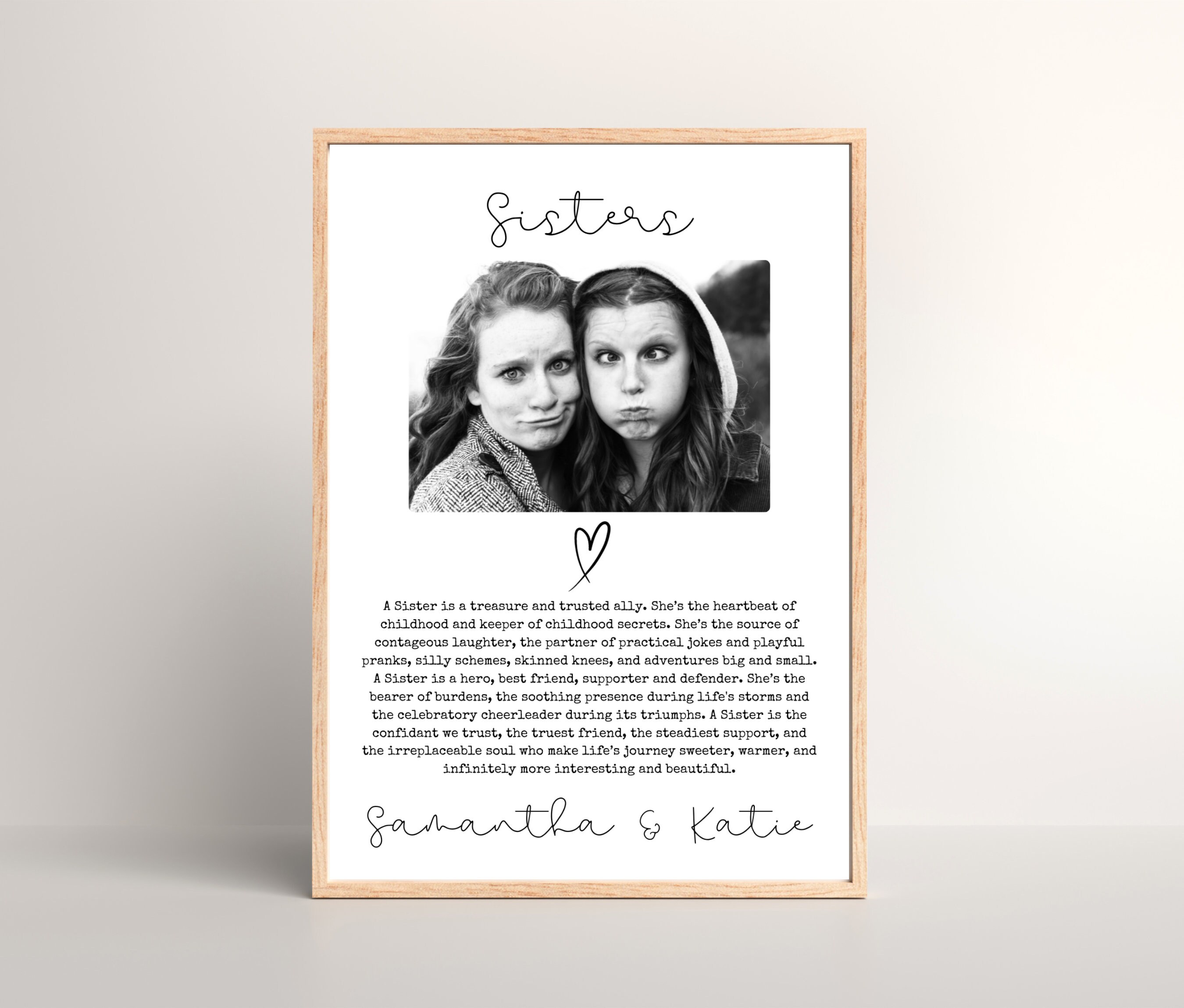 Personalised Photo Gift for Sister | Customizable Sisters Gift, Sister ...