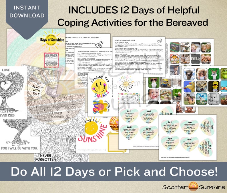 LOSS of CHILD 12 Days of Gift - Tags Card - Sympathy Condolence Gift ...