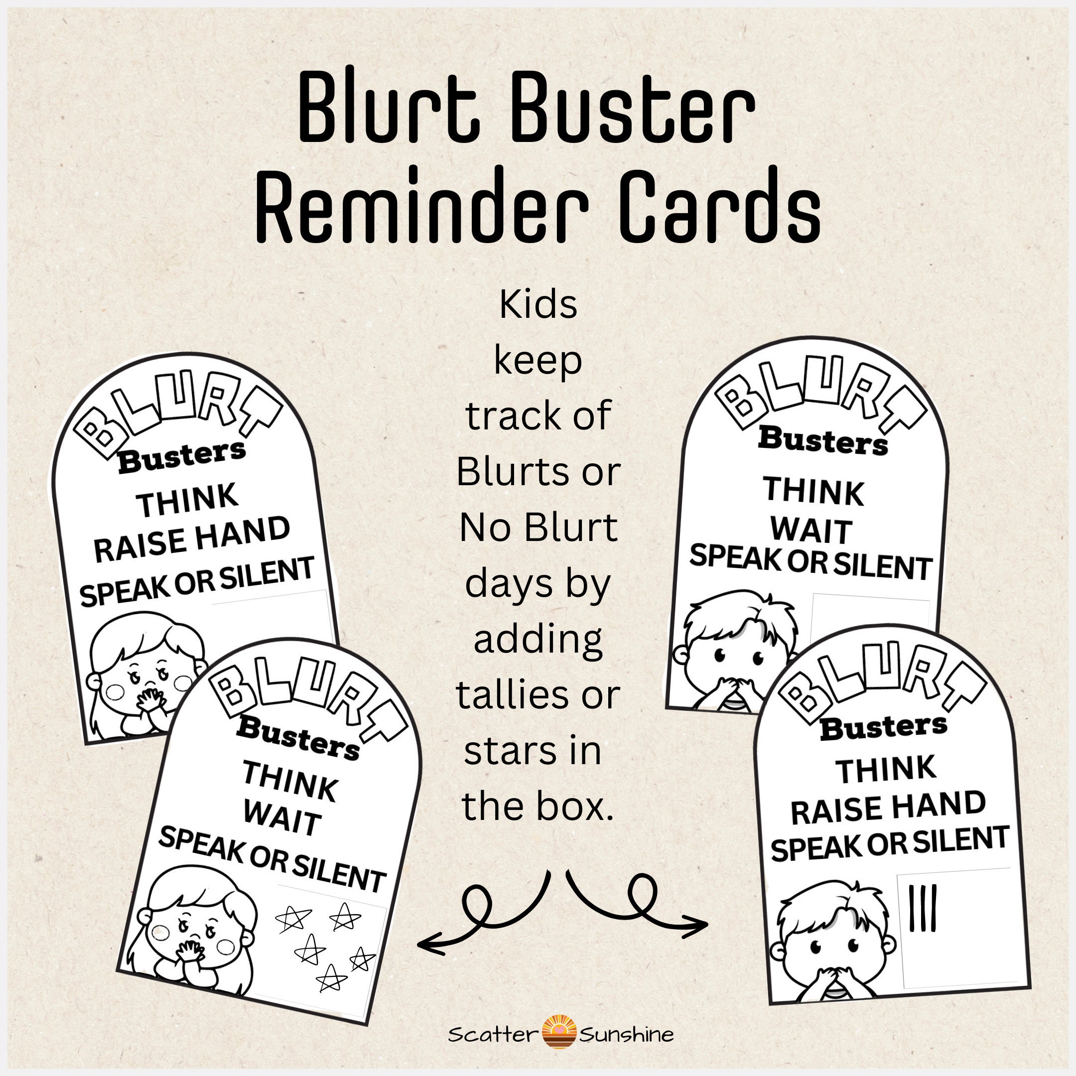 Blurting Kids Activity Bundle - Spinner Wheel Crafts & Blurt Busters ...