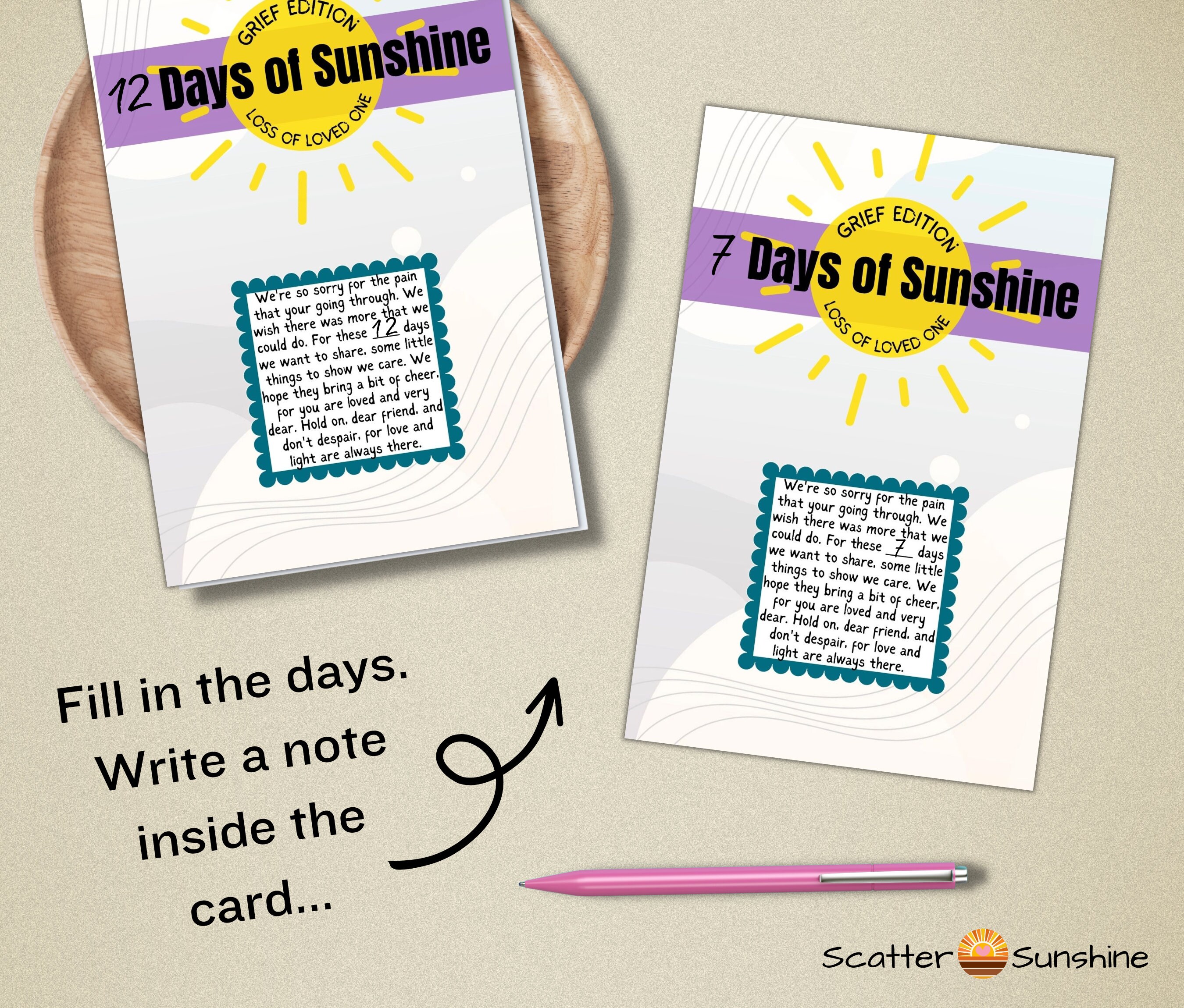 LOSS of Loved One 12 Days of Gift Tags Card Sympathy Condolence Gift ...