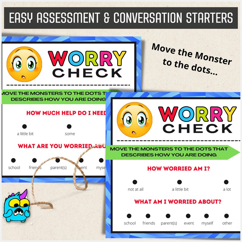 Worry Monster Kids Interactive Flipbook & Worries Anxiety Coping ...