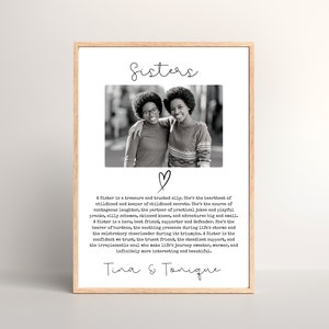 Personalised Photo Gift for Sister | Customizable Sisters Gift, Sister ...