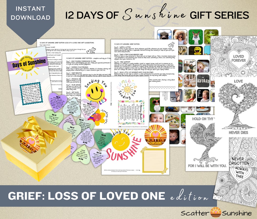 LOSS of Loved One 12 Days of Gift - Tags Card - Sympathy Condolence ...