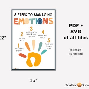 Kids Calming Corner Wall Art - Classroom Boho Calm Down Printable Decor ...