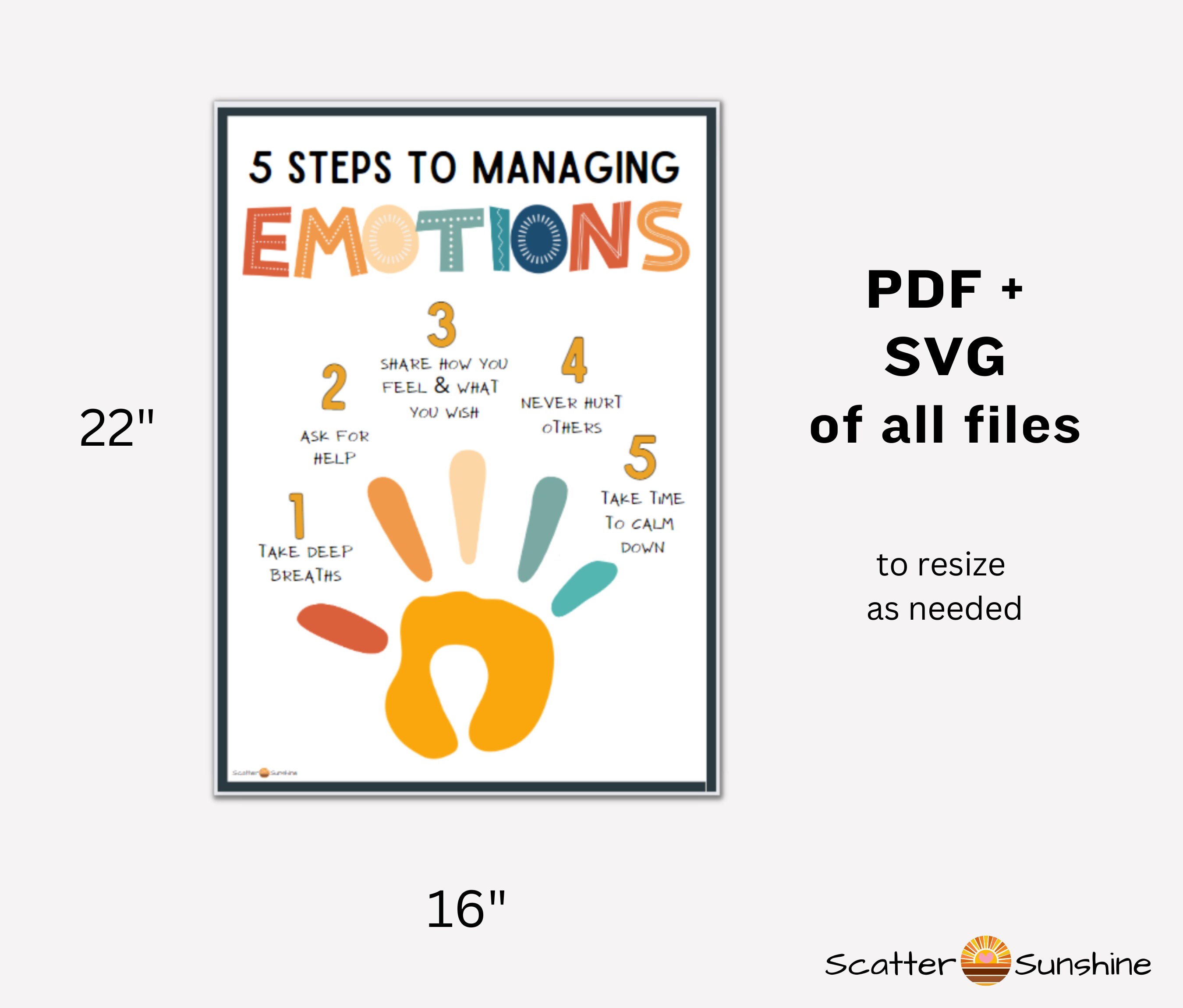 Kids Calming Corner Wall Art Classroom Boho Calm Down Printable Decor ...