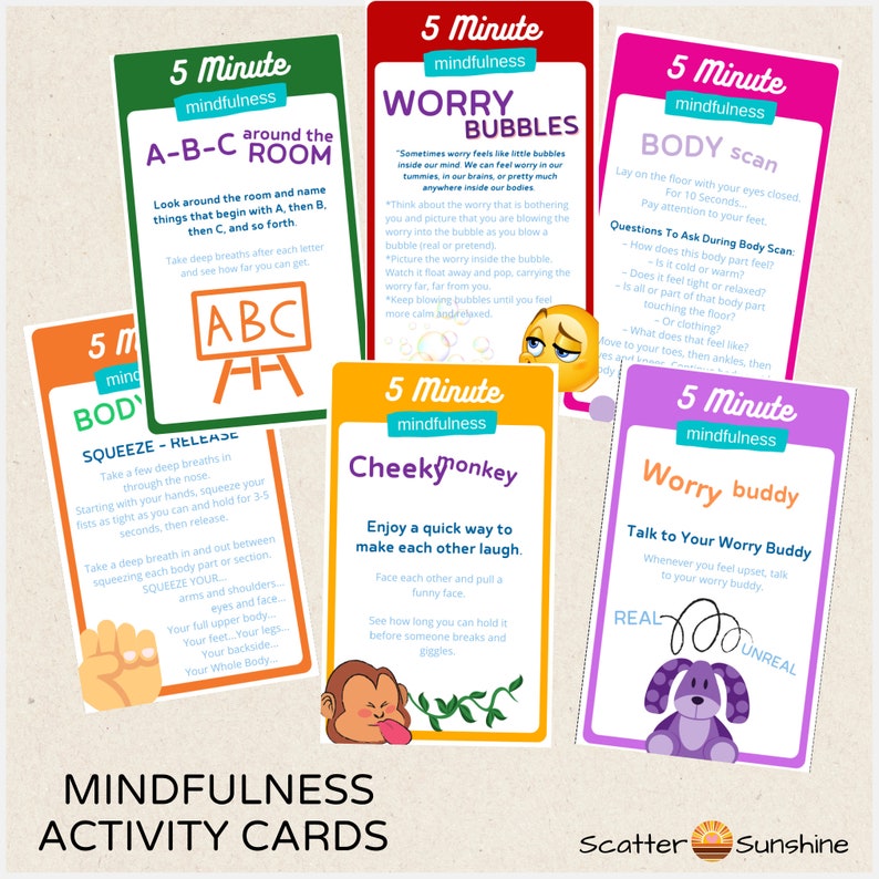 Mindfulness Breathing Cards & Exercise Card Activities for Kids ...