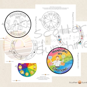 Managing Feelings Emotions Spinner Wheel Craft - Kids Calming Corner ...