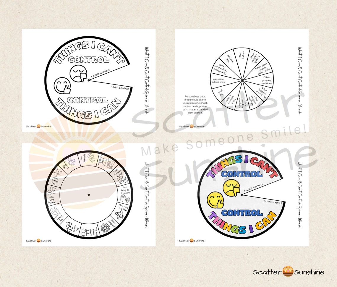 Things I Can Control Spinner Craft, What I Can & Can't Control, Kids ...