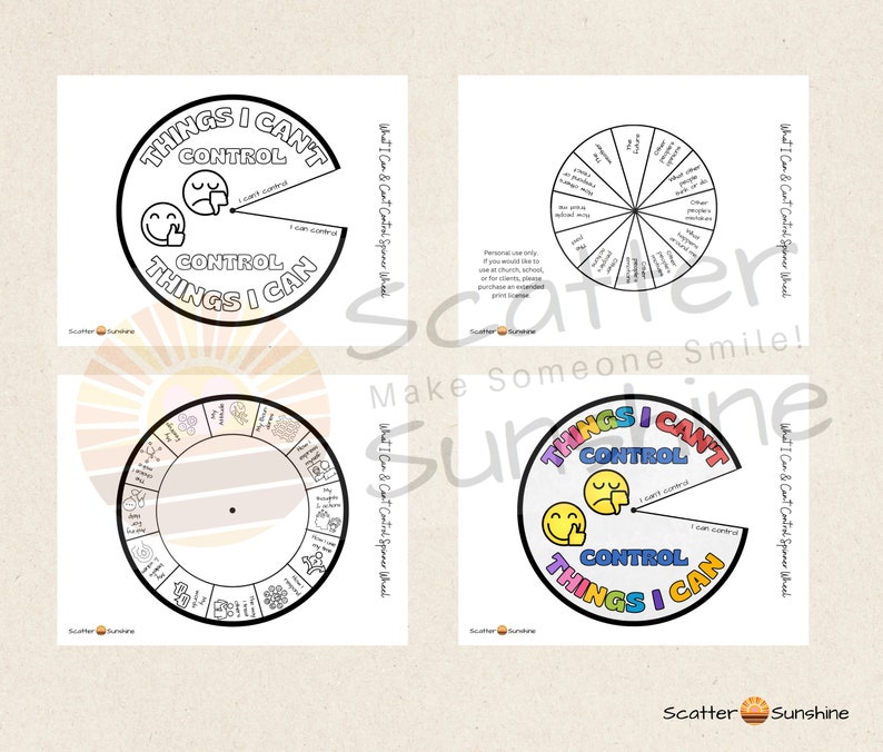 Things I Can Control Spinner Craft, What I Can & Can't Control, Kids ...